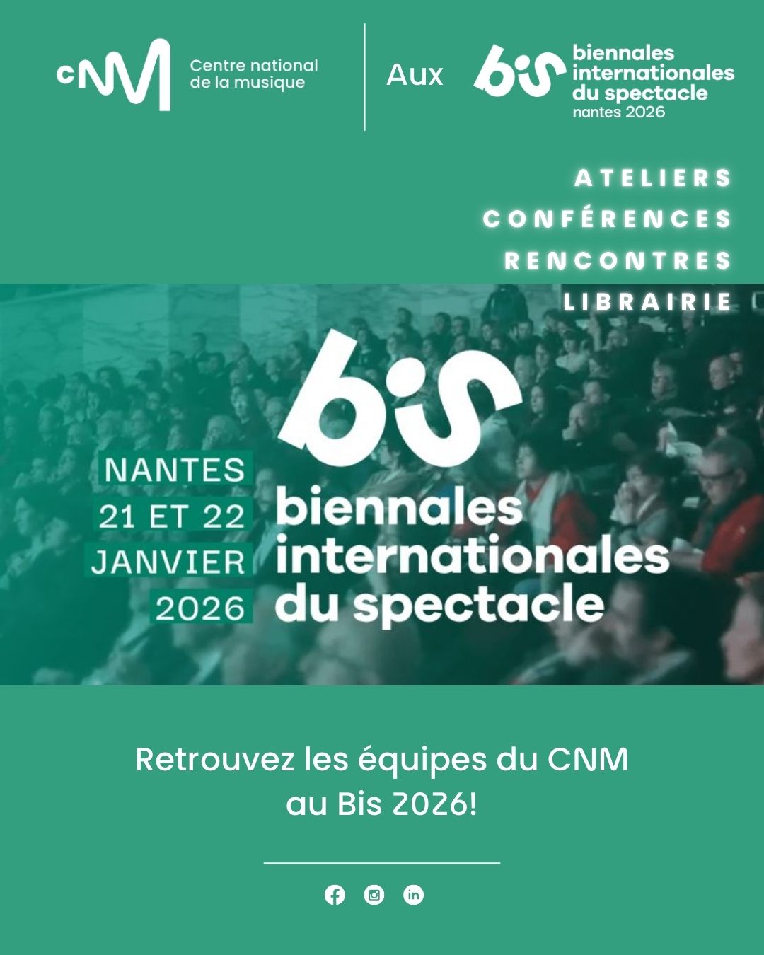 Le CNM aux BIS 2026 - Le CNM : Centre national de la musique